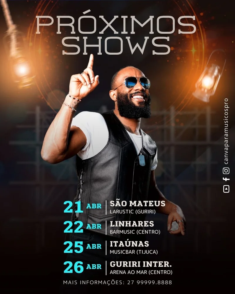 Flyer Evento | Agenda de Próximos Shows ... | Design para Músicos
